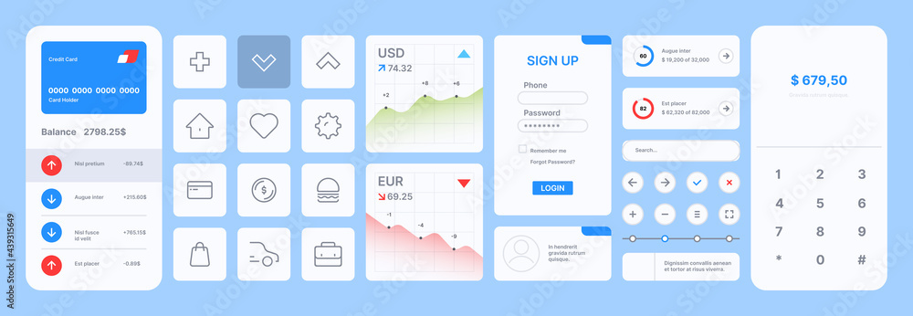 Modern web ui. User interface items for websites design modern ...
