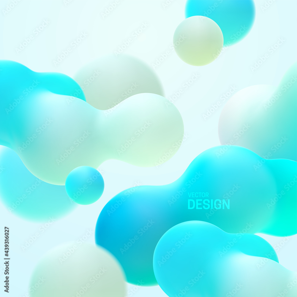 Gradient background with turquoise metaball shapes Stock Vector | Adobe Stock