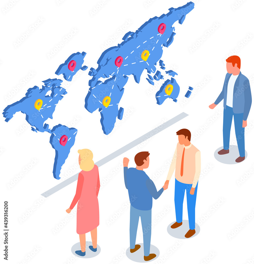 International postal mail delivery service concept. People studying ...