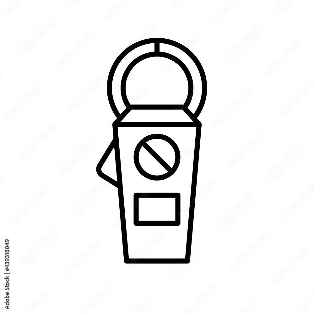 Clamp meter line icon. Clipart image isolated on white background Stock ...