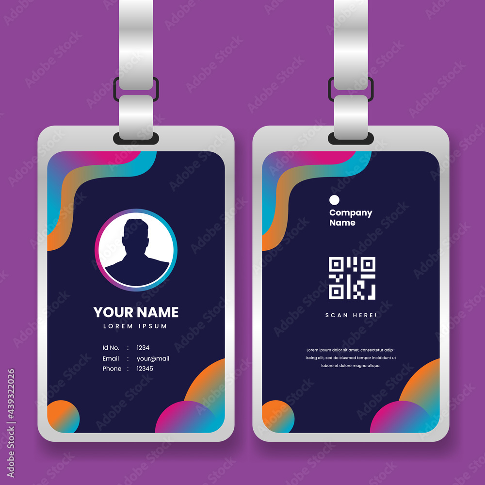 colorful identity card with abstract shape. professional corporate id ...