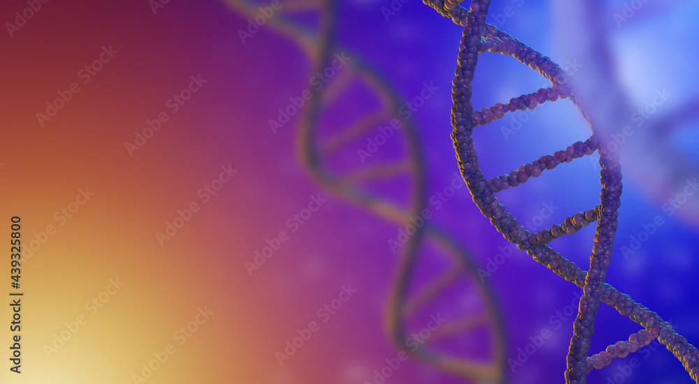 Genetic background. Background with DNA chain. DNA chain on color ...