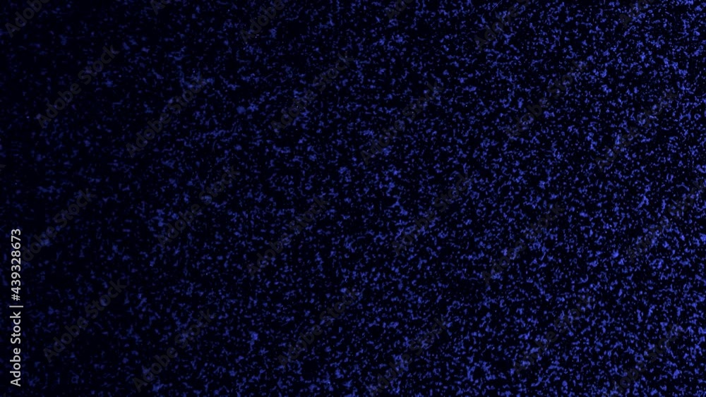 VHS TV noise of blue color on black background. Animation. Vintage ...