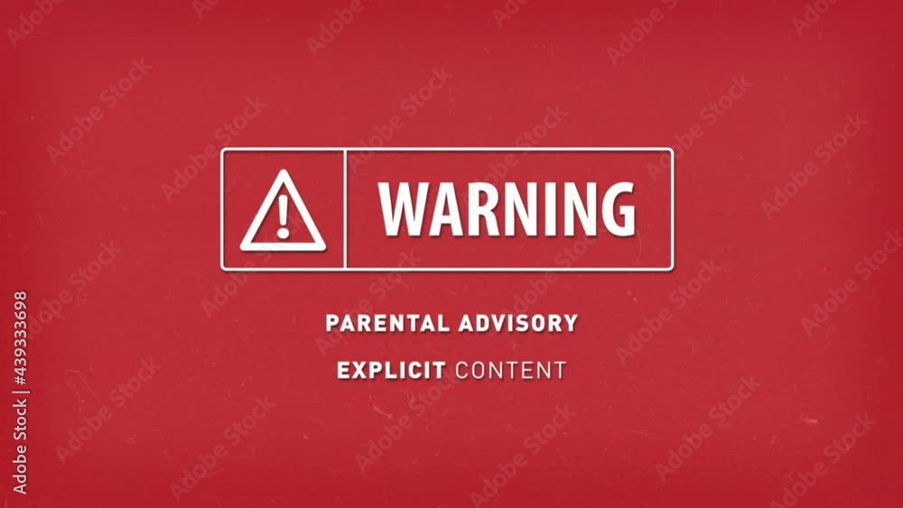 Warning Adult And Explicit Content Sign Background/ 4k animation of a ...
