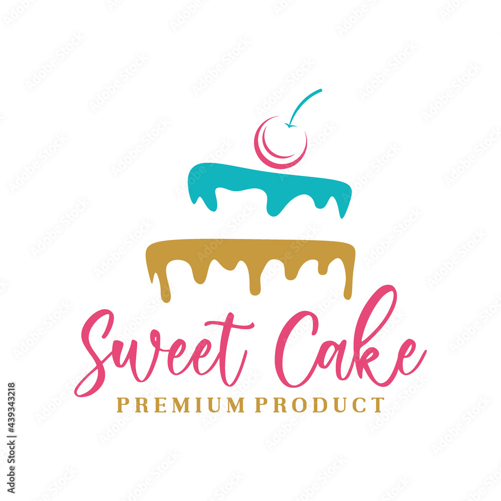 Sweet Cake Logo. Cake Shop Logo Design vector Stock Vector | Adobe Stock