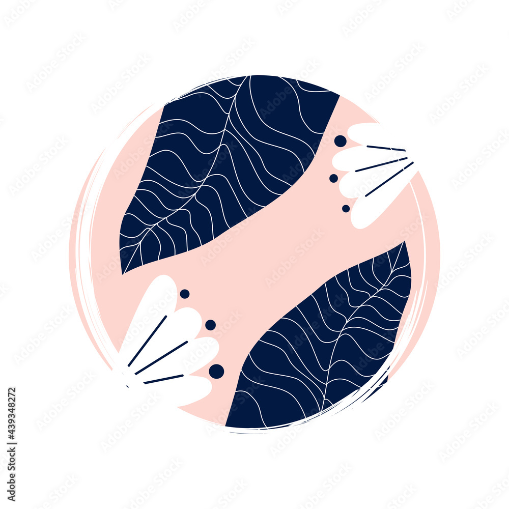 Cute logo or icon vector with abstract flowers in contemporary flat ...