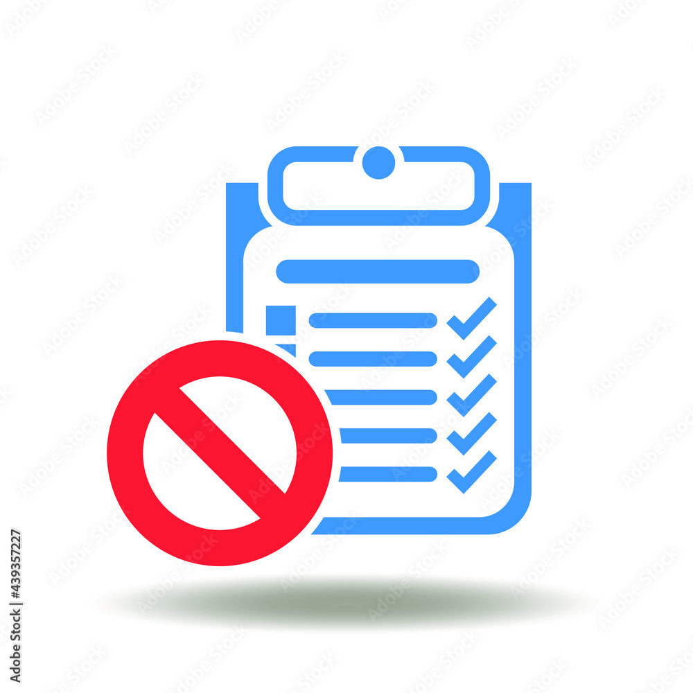 Check list with stop sign vector illustration. Prohibition, ban ...