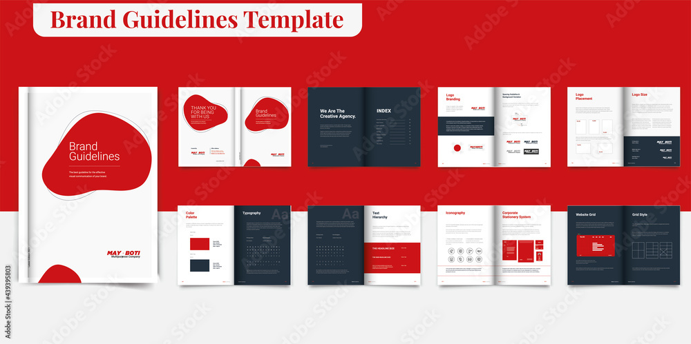 Vetor de Brand Guideline Template Brand Style Guide Book Brochure ...