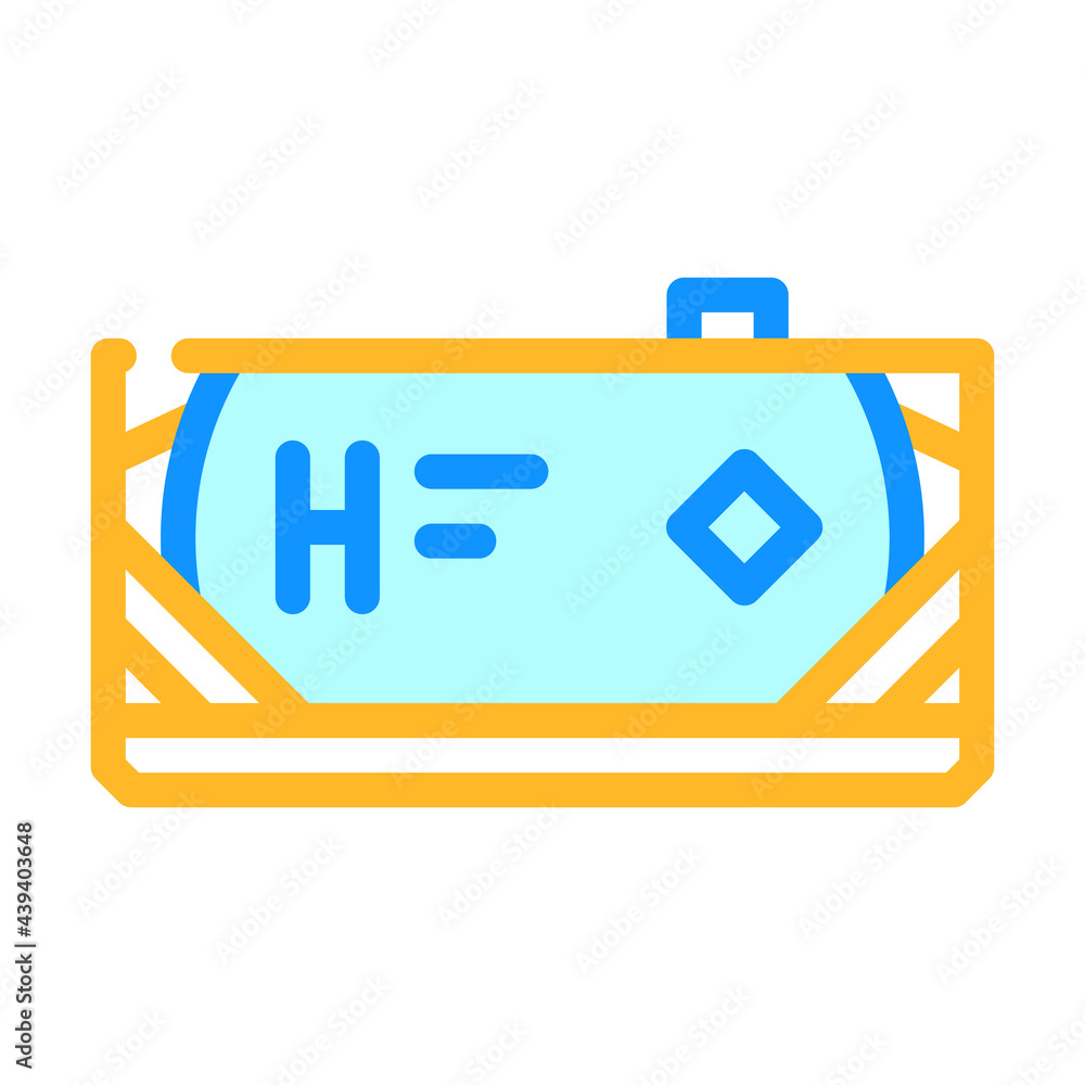 transport tank hydrogen color icon vector. transport tank hydrogen sign ...