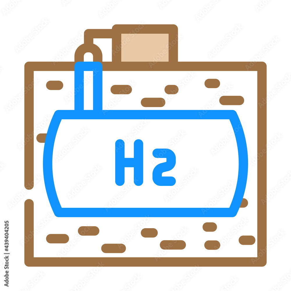 underground storage hydrogen color icon vector. underground storage ...
