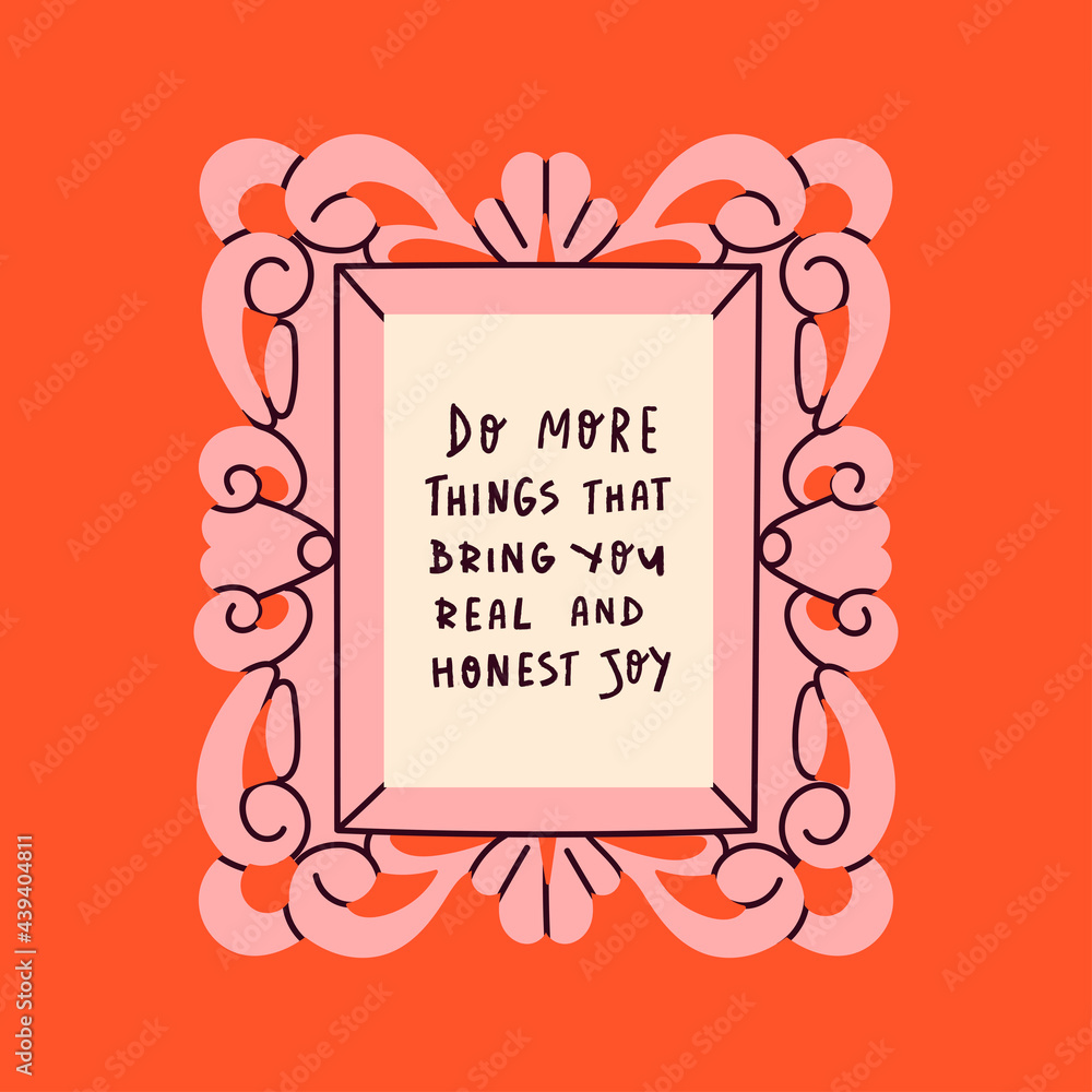 Decorative Frame or border with motivational Quote. Classic ornament ...