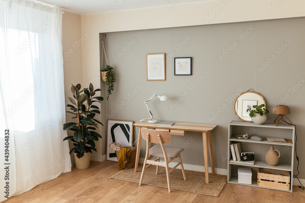 Interior of modern workplace at home Stock Photo | Adobe Stock