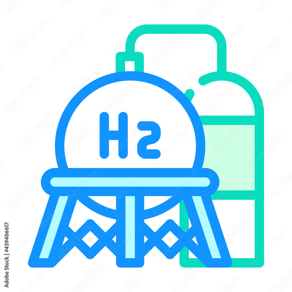 storage hydrogen tank color icon vector. storage hydrogen tank sign ...