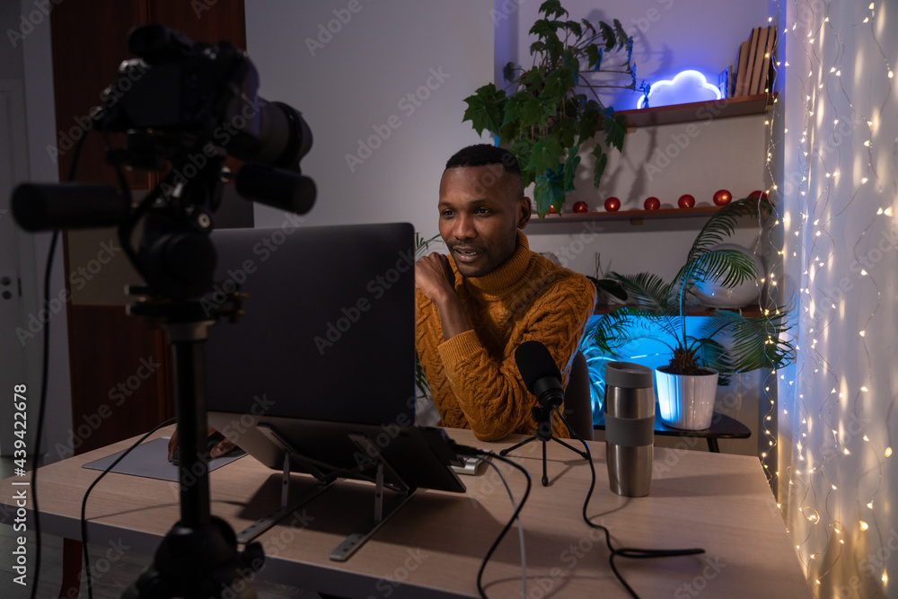 Influencer Talking At Live Streaming Stock Photo | Adobe Stock