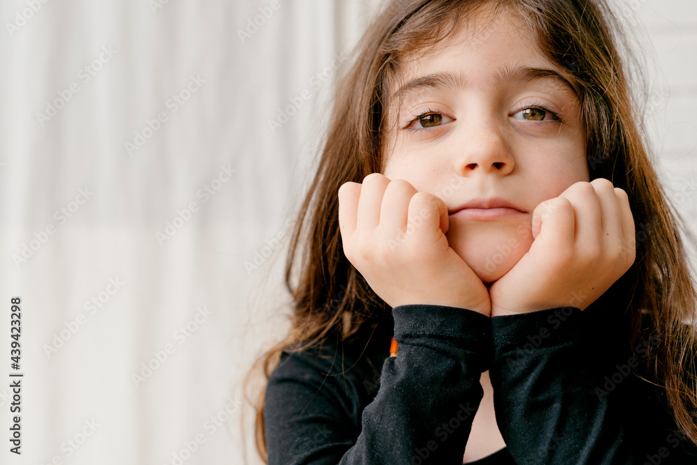 Child girl portrait looking at camera Stock Photo | Adobe Stock