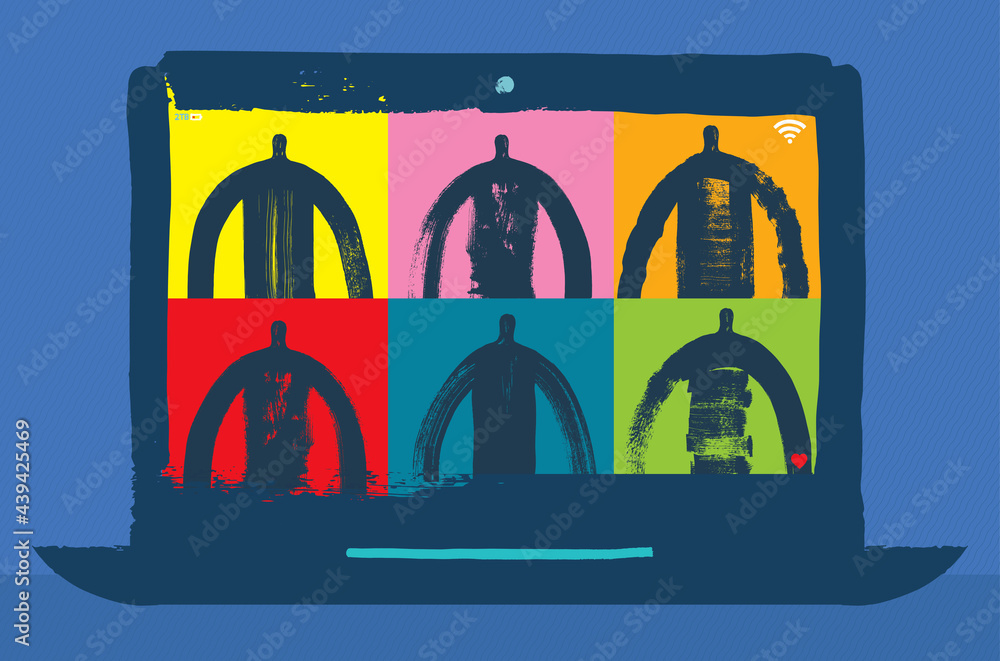 Zoom Meeting Illustration, Video Call Concept Stock Illustration ...