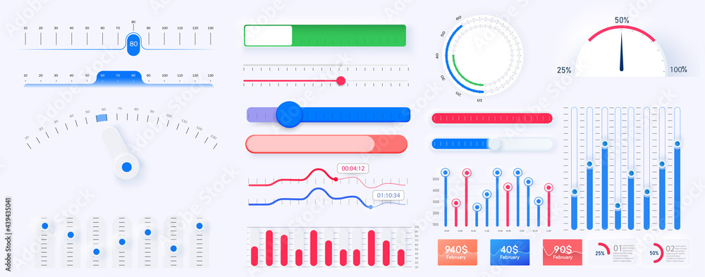 Fototapeta mapa świata dla dzieci Graph charts. Colorful diagrams ...