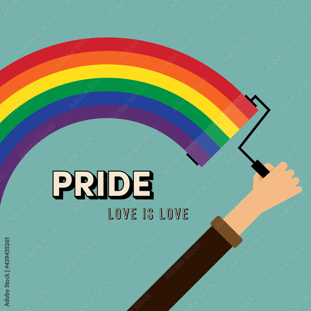 LGBTQ community pride month poster design template background with ...