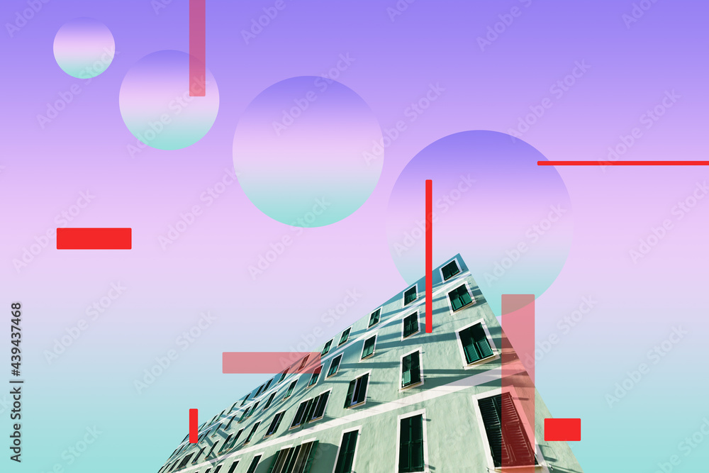 digital collage illustration representing a fantastic futuristic ...