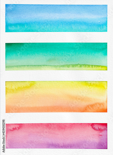 Abstract Watercolour Landscapes in colourful gradients Stock Photo ...