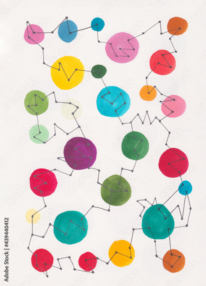 Connected, a hand drawn doodle Stock Photo | Adobe Stock