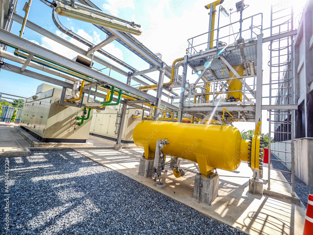 Fuel gas fitter systems in industry zone at Combined-Cycle Co ...