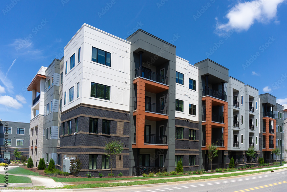Typical Modern Apartment Building Exterior ภาพถ่ายสต็อก Adobe Stock