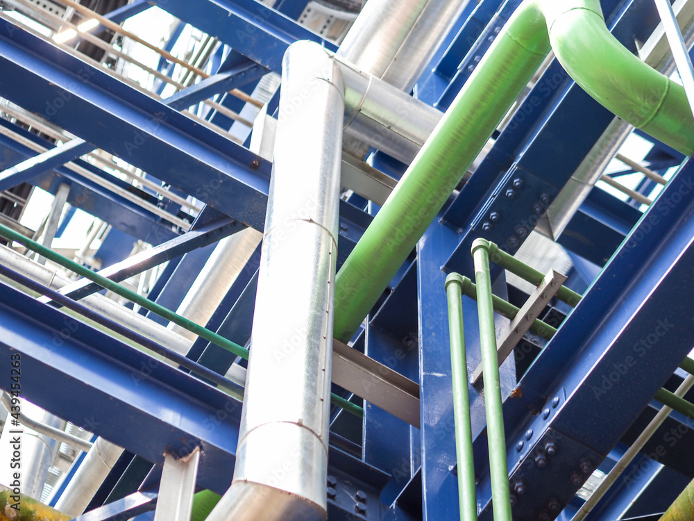Pipe steam and structure in power plant. Stock Photo | Adobe Stock