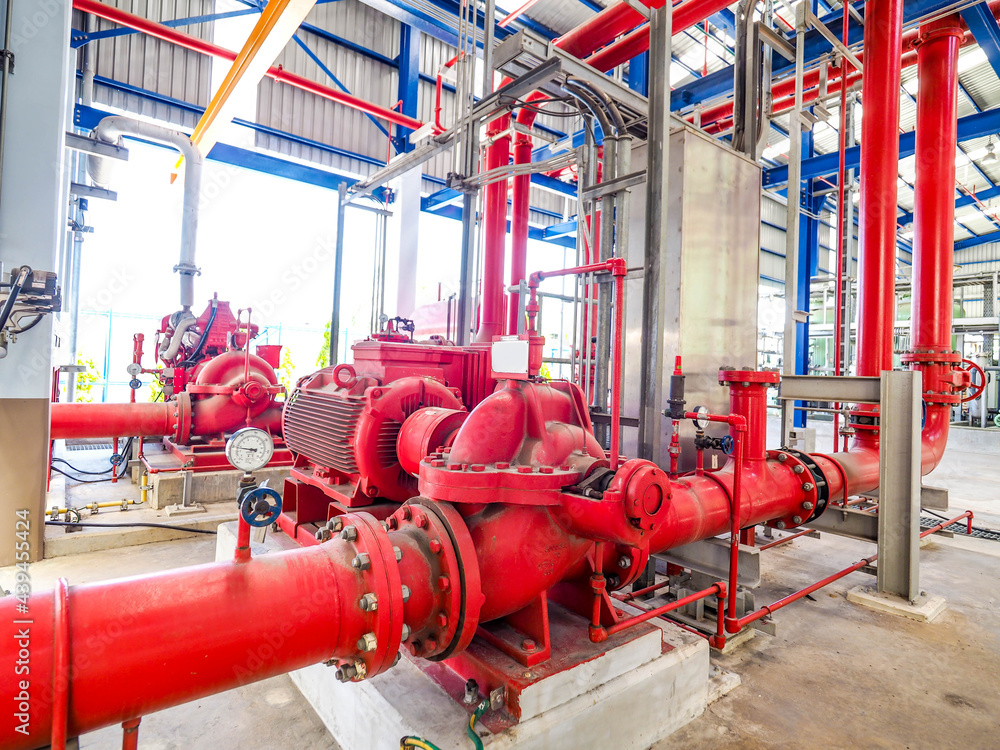 Firefighting systems in industrial zone which picture was taken in ...