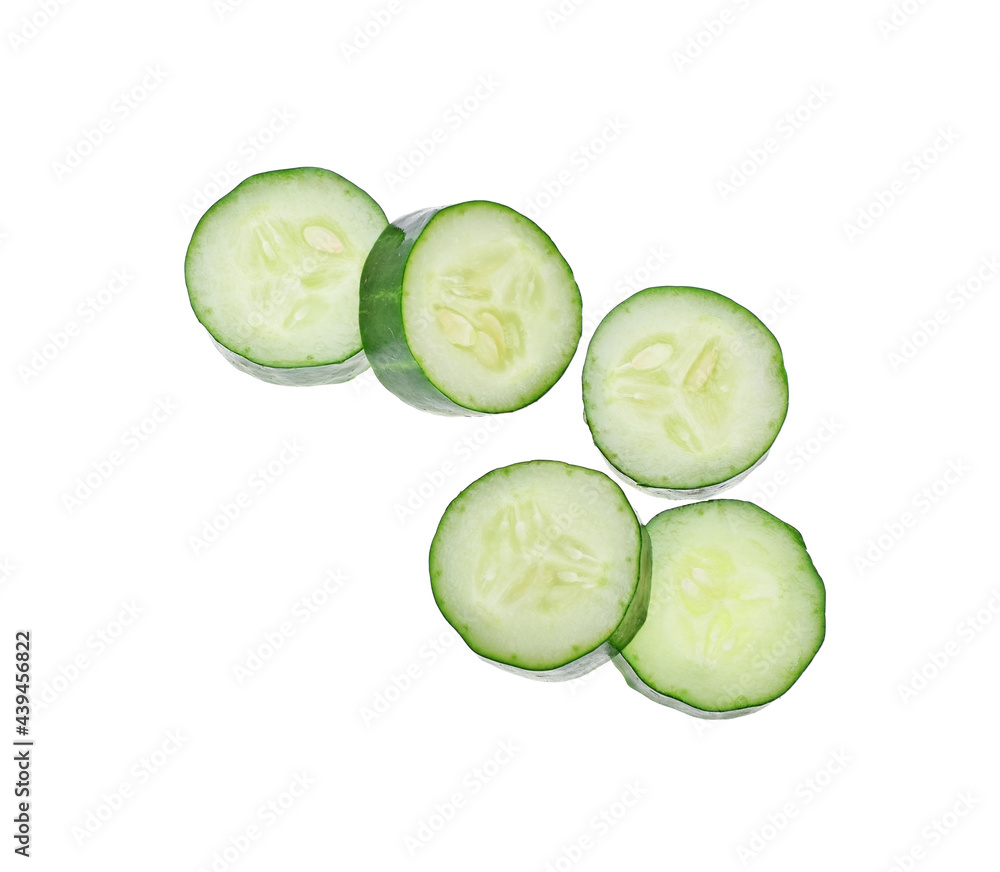 cucumbers top view isolated on white background Stock Photo | Adobe Stock