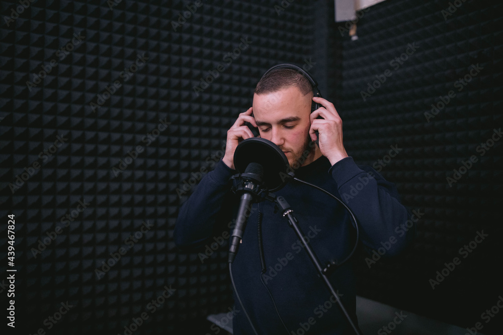 Man starting recording his own soundtracks Stock Photo | Adobe Stock
