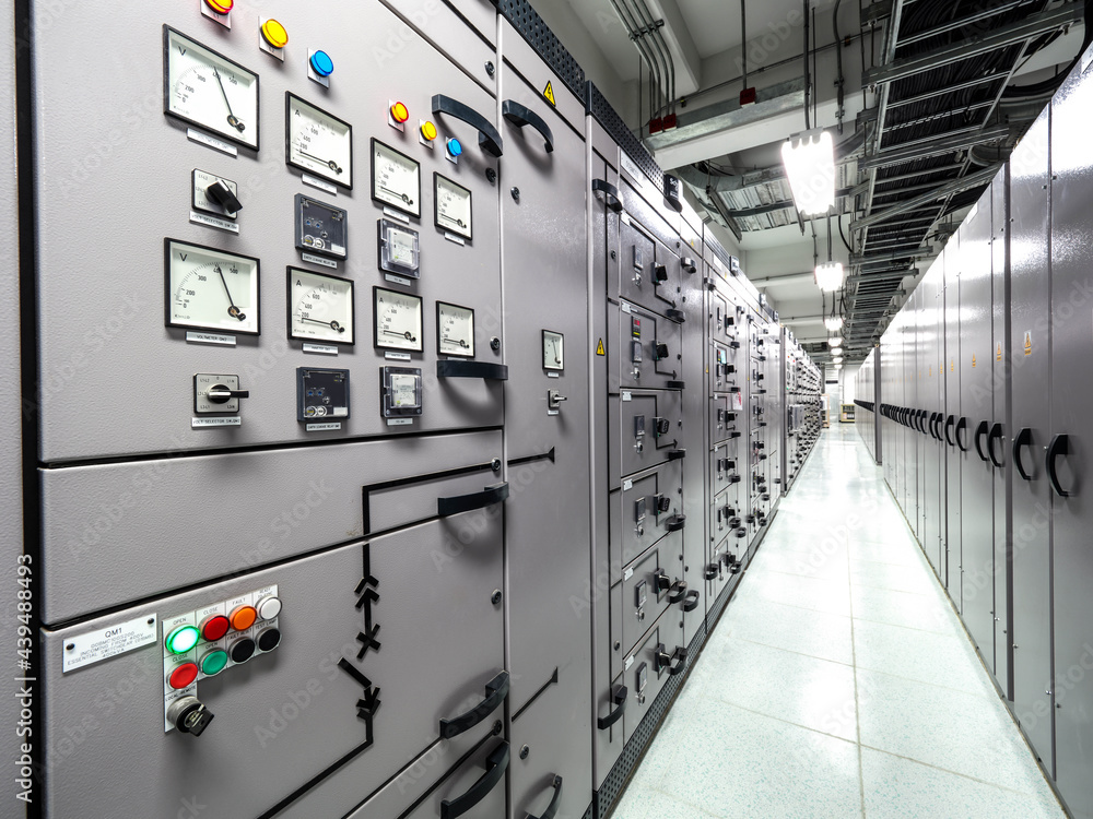 Electrical switchgear, Industrial electrical switch panel at substation ...