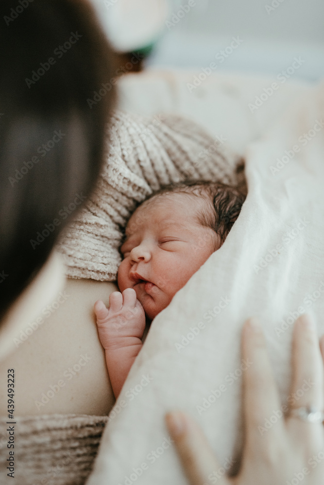 New born baby with mother after home birth Stock Photo | Adobe Stock