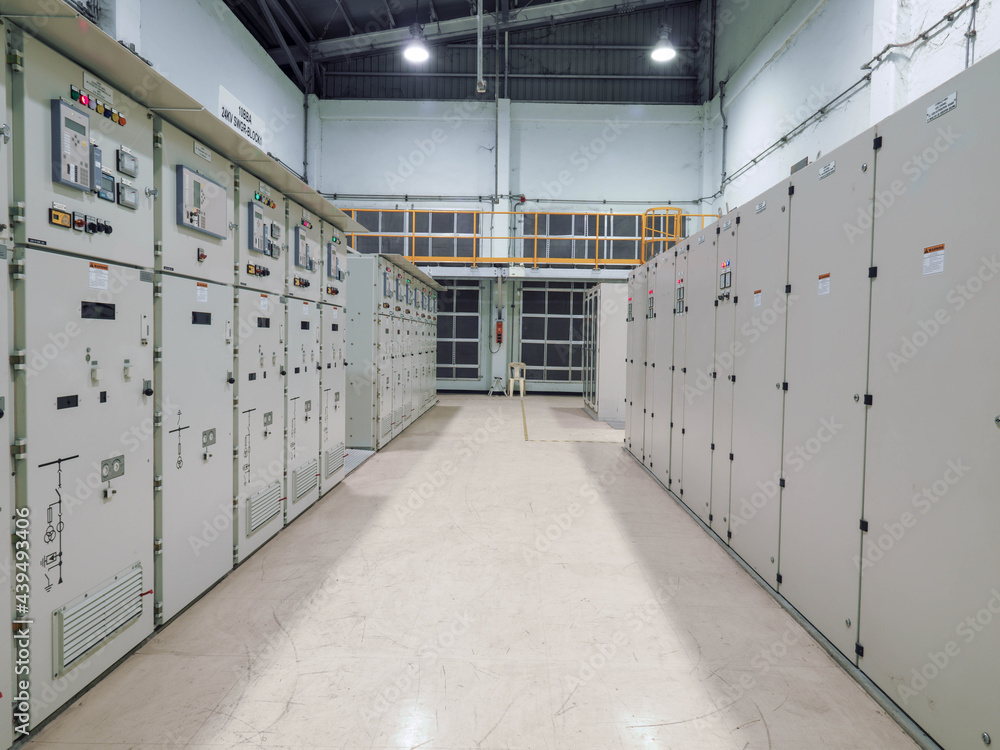 Electrical switchgear, Industrial electrical switch panel at substation ...