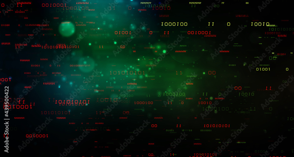 flowing number one and zero text in binary code format in technology background. Stock ...