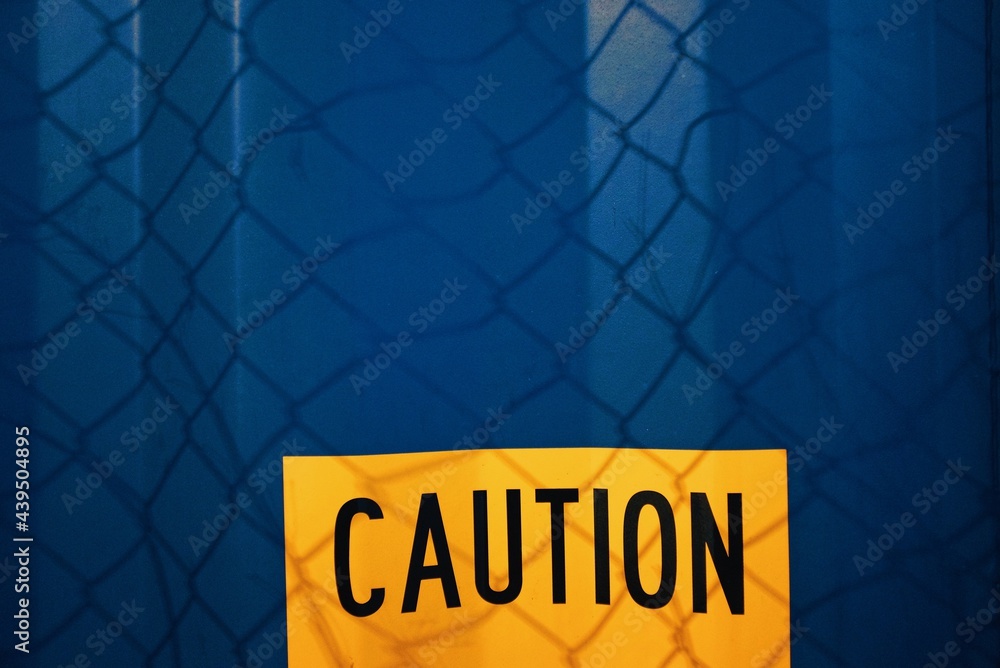 warning sign on a shipping container Stock Photo | Adobe Stock