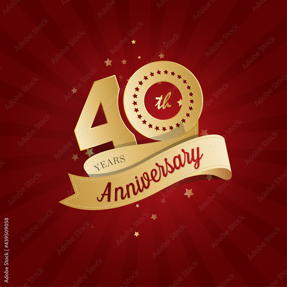 40th Year Aniversary Background Design Template - 40th Year label ...