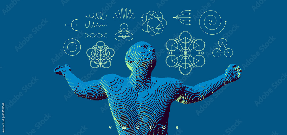 Idea or innovation concept. Man scientist thinking. Reflect on the ...