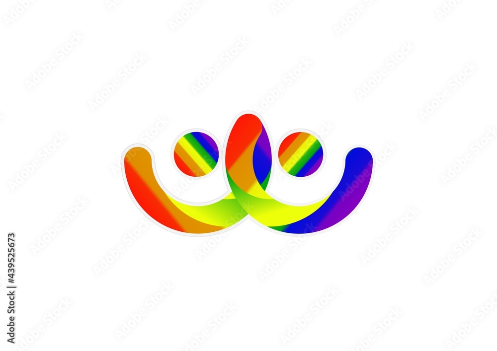 Vector LGBTQA logo symbol. Pride flag background. Icon for gay, lesbian ...