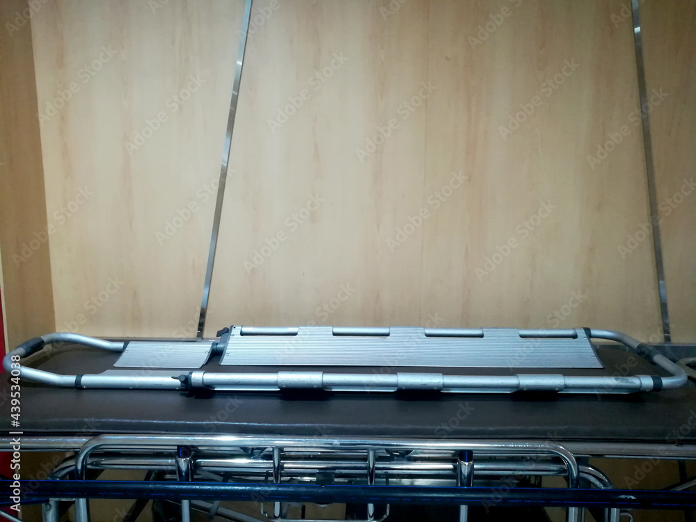 First aid stretcher Example of medical equipment using to transport ...