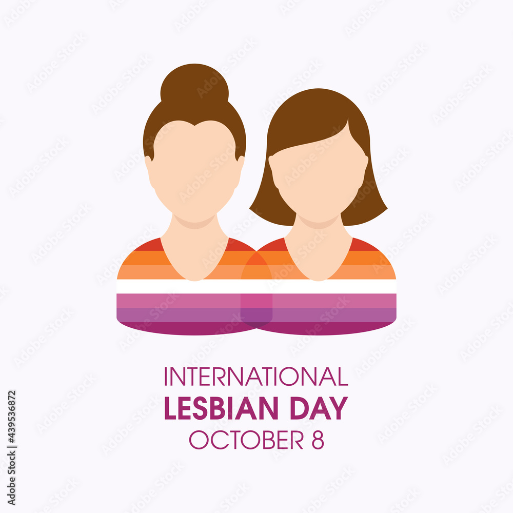 International Lesbian Day Vector Two Lesbian Women Couple Icon Vector
