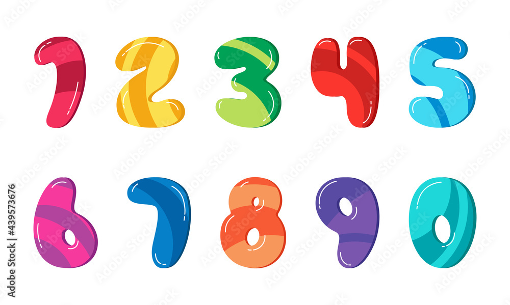 Stockvector Colourful Cartoon Numbers 1 10 For Kids Birthday Card stockvector-colourful-cartoon-numbers-1-10-for-kids-birthday-card