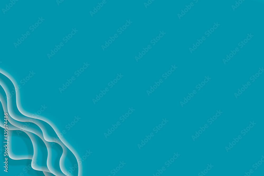 Blue letterhead or flyer template with curved lines. Minimalistic paper ...