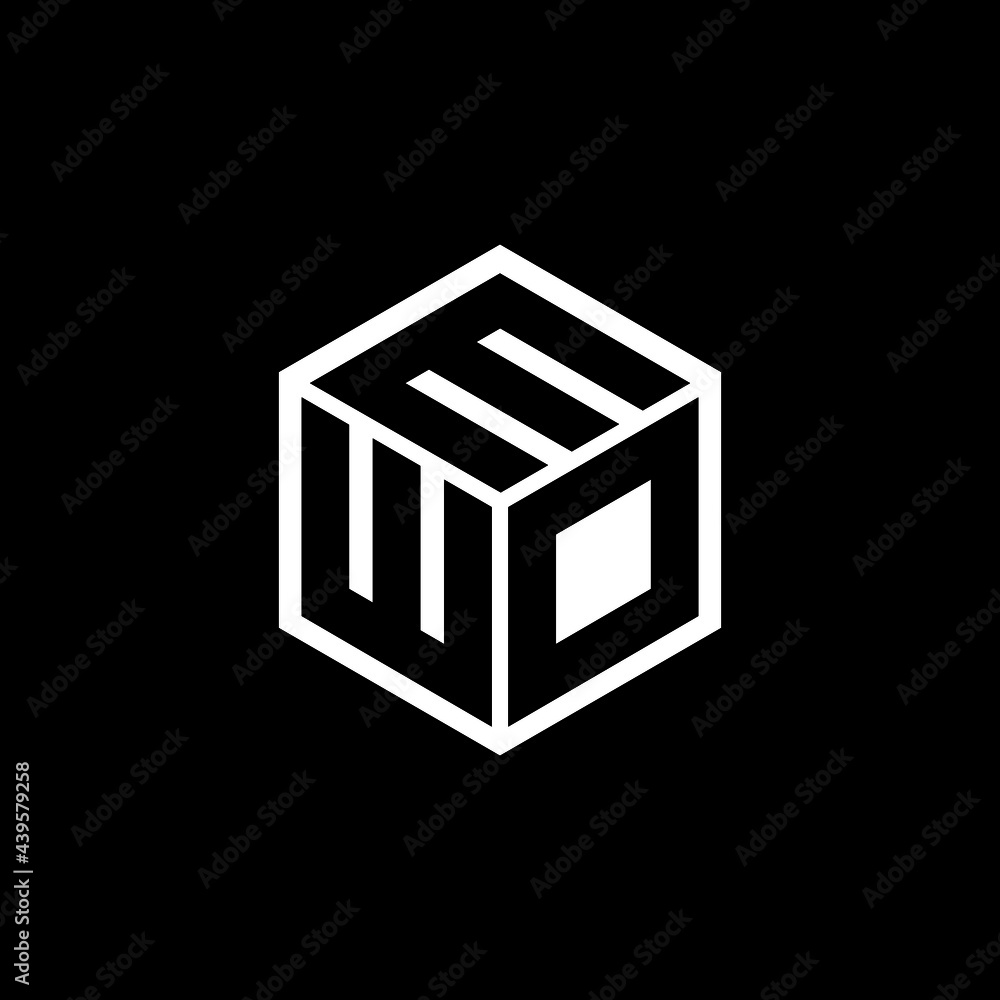 WDM letter logo design with black background in illustrator, vector ...
