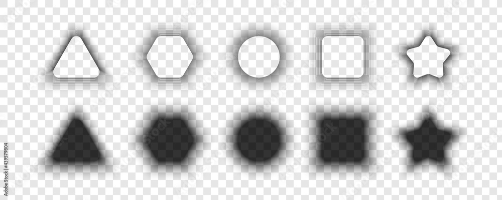 Shadow collection. Realistic Shadow with soft edges different shapes ...