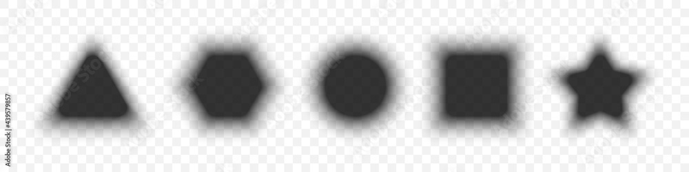 Shadow collection. Realistic Shadow with soft edges different shapes ...