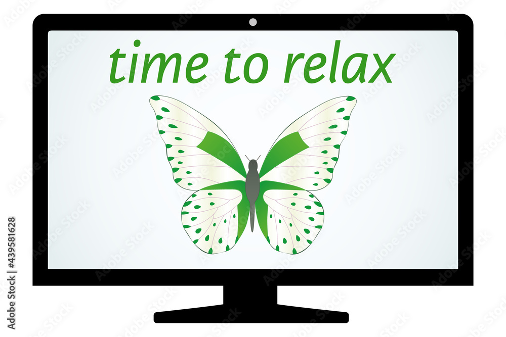 Abstract time to relax vector illustration in flat cartoon style ...