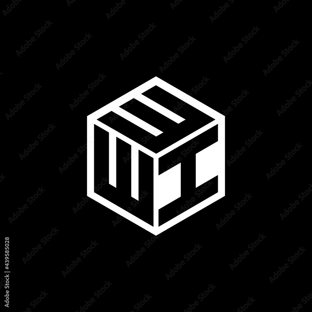 WIW letter logo design with black background in illustrator, vector ...
