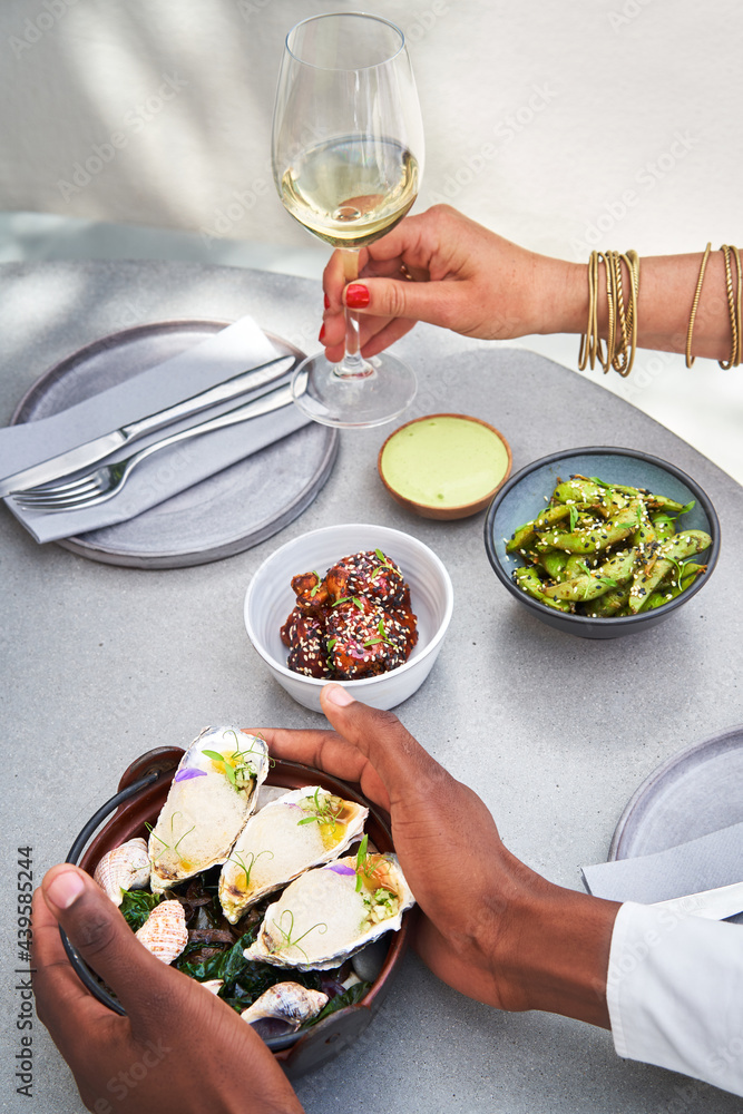 Fine dining restaurant food being served Stock Photo | Adobe Stock