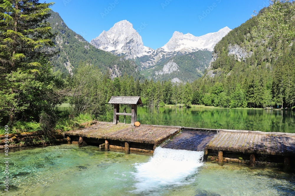 Schiederweiher in Hinterstoder mit Blick auf Spitzmauer und großen ...